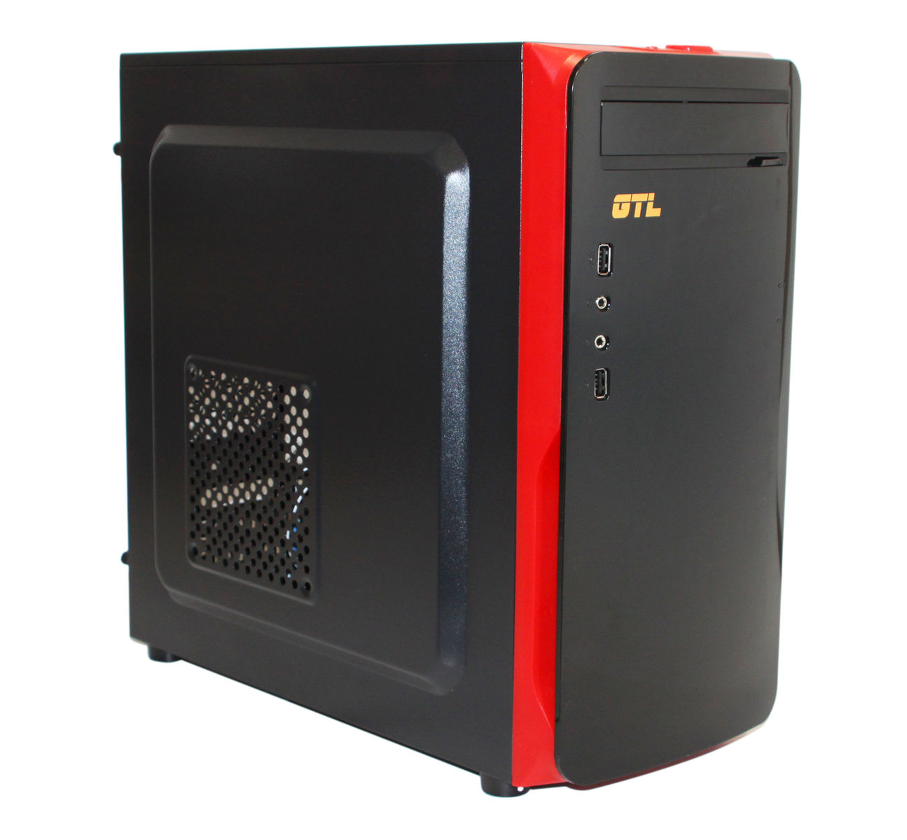 Корпус GTL Micro B-RD Black/Red, 400W, 120mm, Micro ATX, 2 x 3.5mm ...